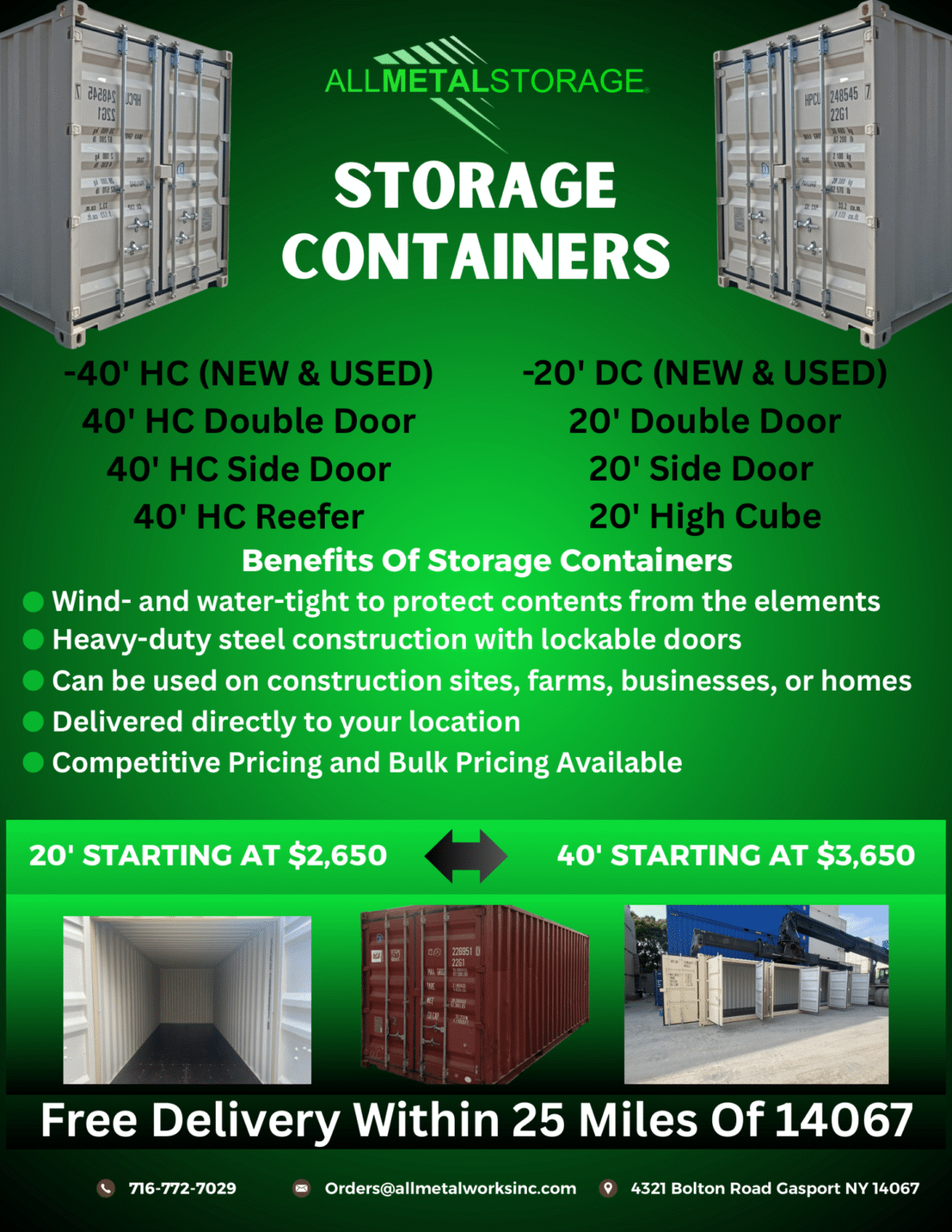 All Metal Works - Gasport, NY - Shipping Containers